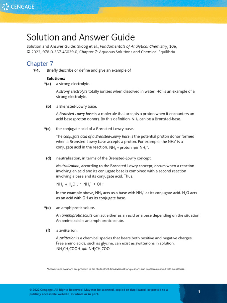 Skoog Fac 10e Sag Ch07 | PDF | Acid | Chemical Equilibrium
