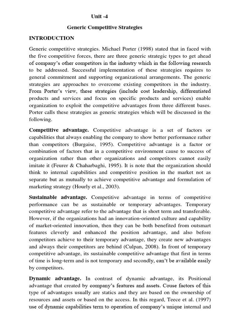 Unit 4 S M | PDF | Competitive Advantage | Strategic Management