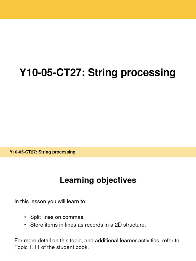 Y10 05 CT27 Slides | PDF | String (Computer Science) | Computer Science