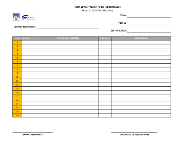 Ficha Levantamiento Informacion | PDF