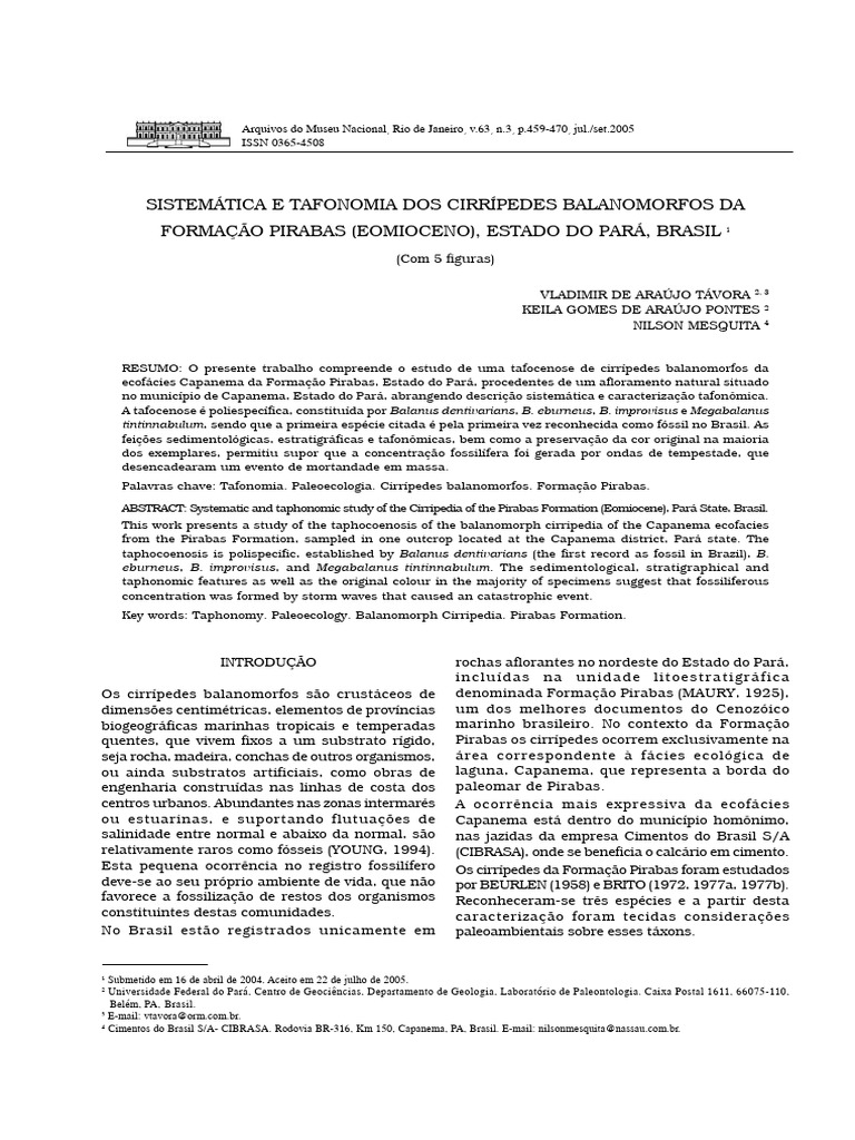 Cirripedes 2005 | PDF | Fóssil | Crustáceo