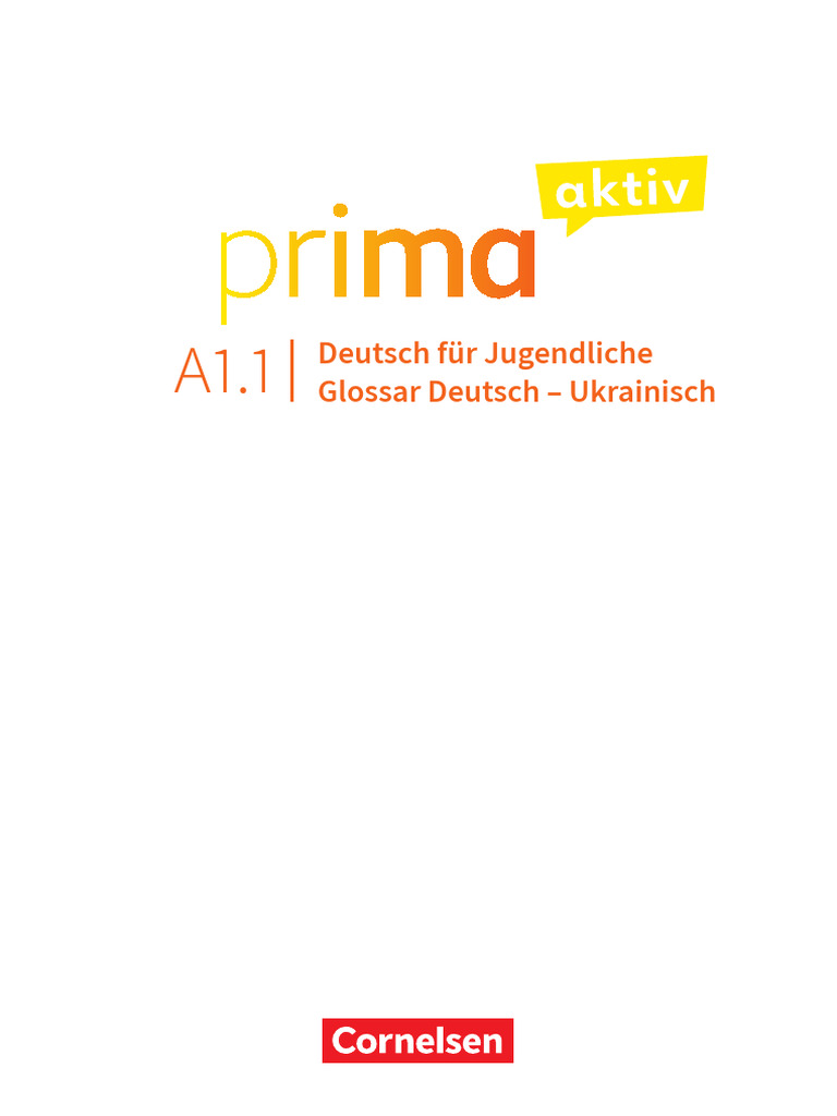 Prima Aktiv Glossar A1.1 | PDF