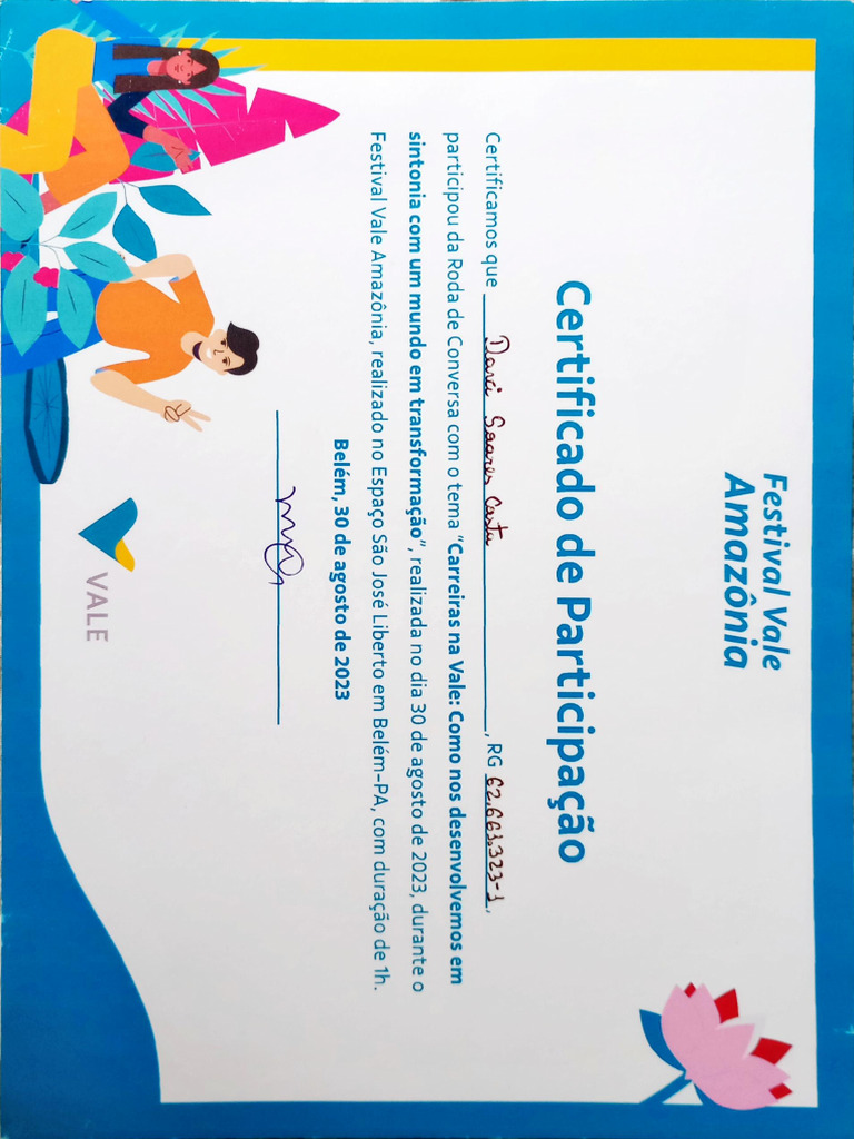 Certificado Vale | PDF