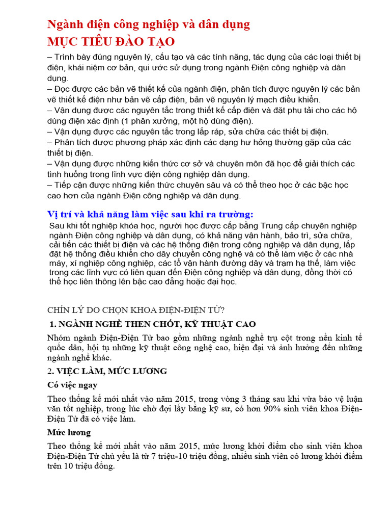 Muc dich cac ngành học | PDF