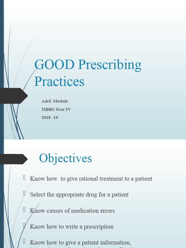 Effective Prescribing Practices Guide | PDF | Medical Prescription | Chemistry