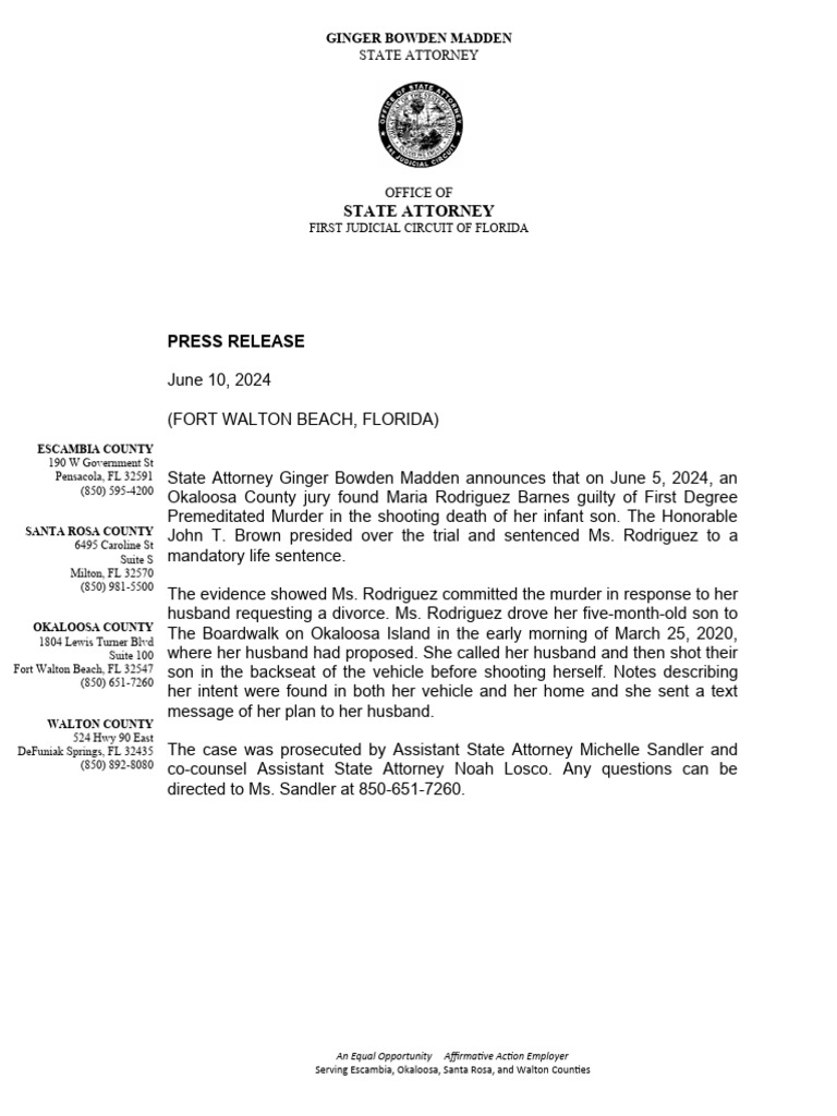 Maria Rodriguez Barnes Sentencing | PDF | Law