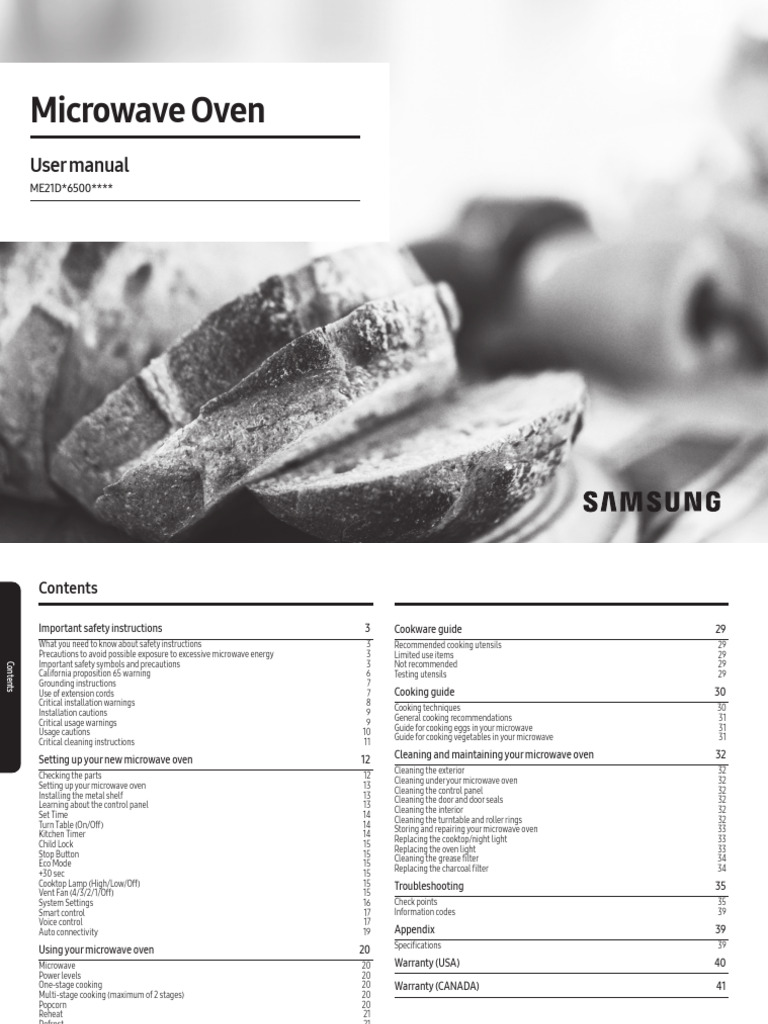 Samsung Smart Microwave Bespoke | PDF | Ac Power Plugs And Sockets | Radio