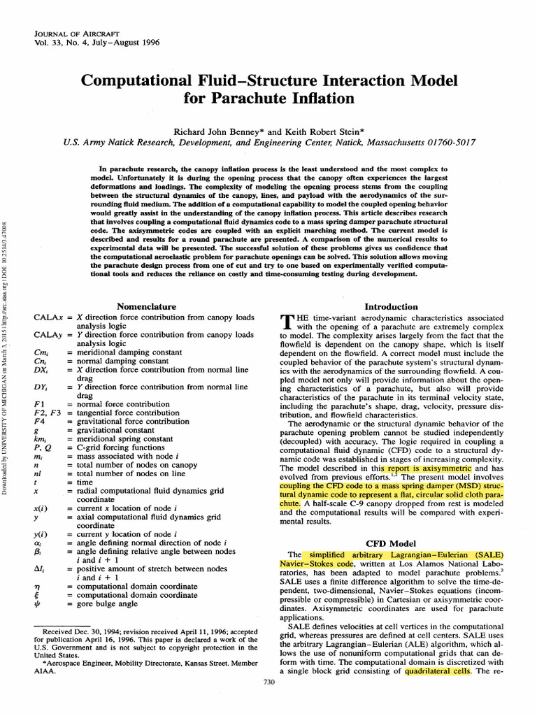 02 Computational Fluid Structure Interaction Model 1996 Pdf Computational Fluid Dynamics Force