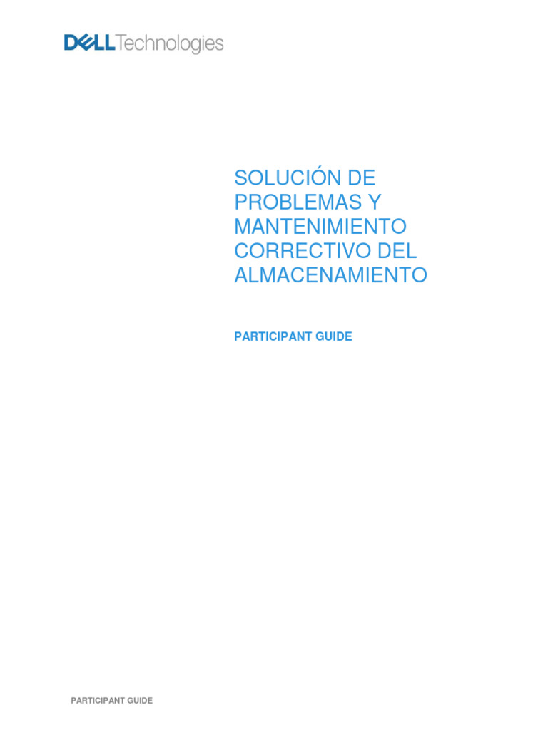 Solución de Problemas y Mantenimiento Correctivo Del Almacenamiento - Participant Guide | PDF ...
