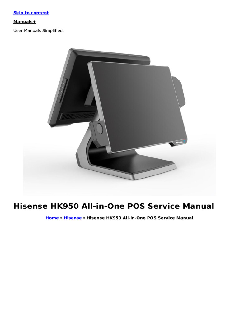 Hisense hk950 All in One Pos Service Manual | PDF | Electrical ...