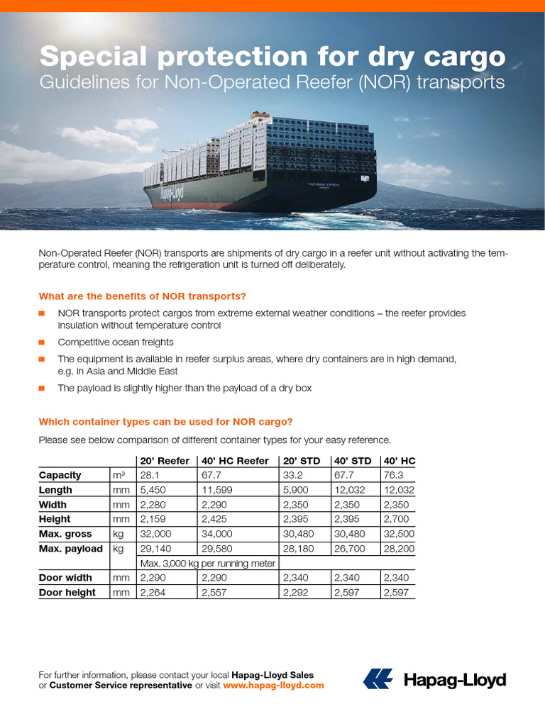 NOR OnePager Aug2022 | PDF | Cargo | Freight Transport