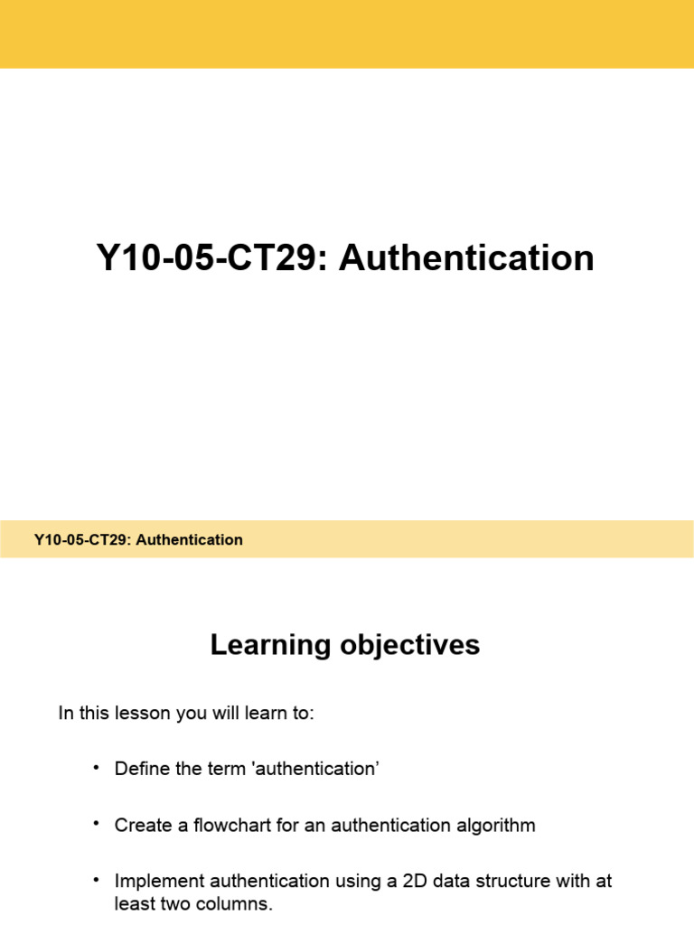 Y10_05_CT29_Slides | PDF | User (Computing) | Authentication