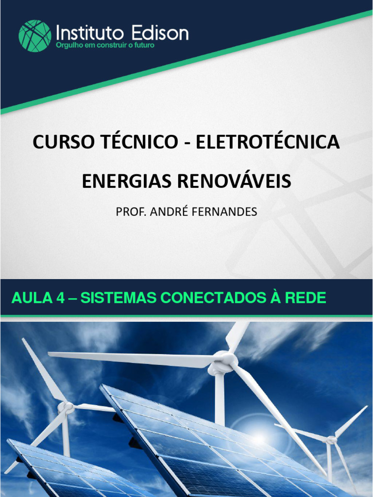 AULA 4 - Energias Renováveis - Sistemas Conectados À Rede | PDF | Potência (Física) | Célula solar