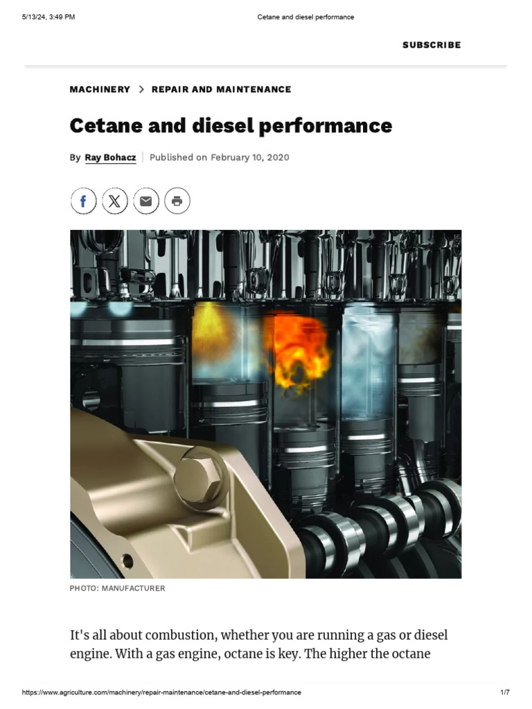 Understanding Cetane in Diesel Engines | PDF | Internal Combustion ...