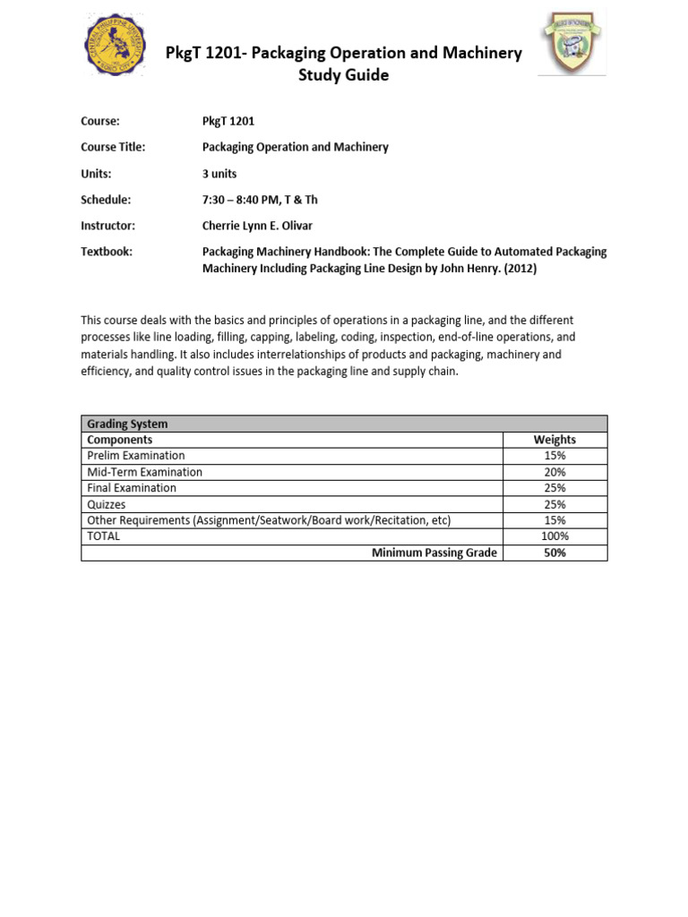 Packaging Operations Study Guide | PDF | Packaging And Labeling | Secondary Sector Of The Economy