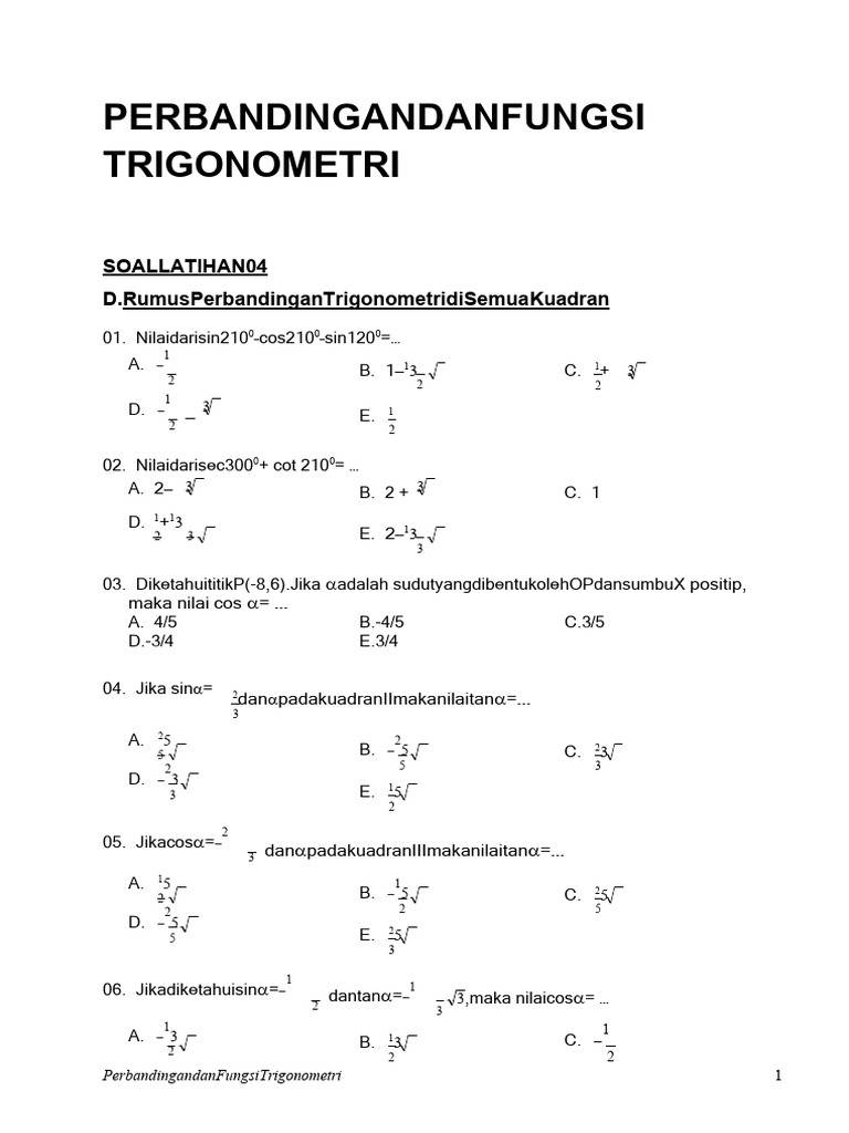 08-Latihan 07-Rumus Perbandingan Trigonometri Di Semua Kuadran (WWW ...