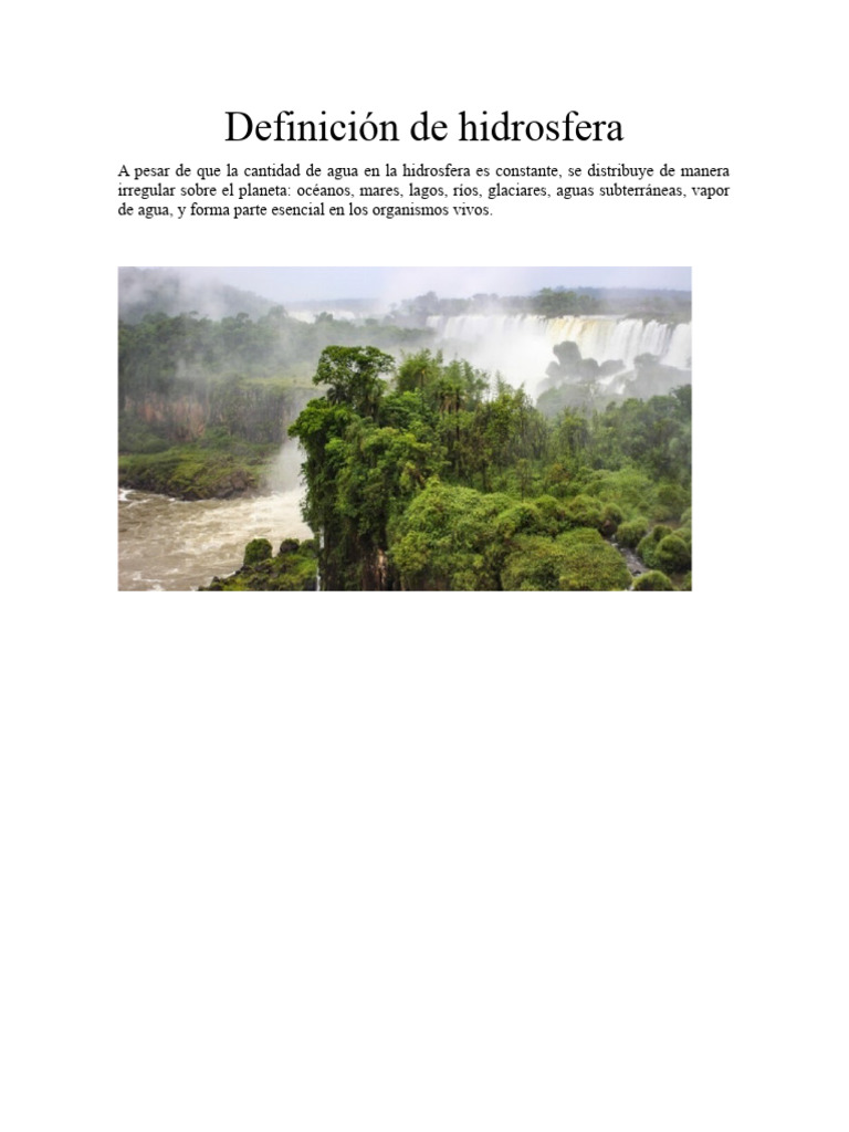 Definición de Hidrosfera | PDF