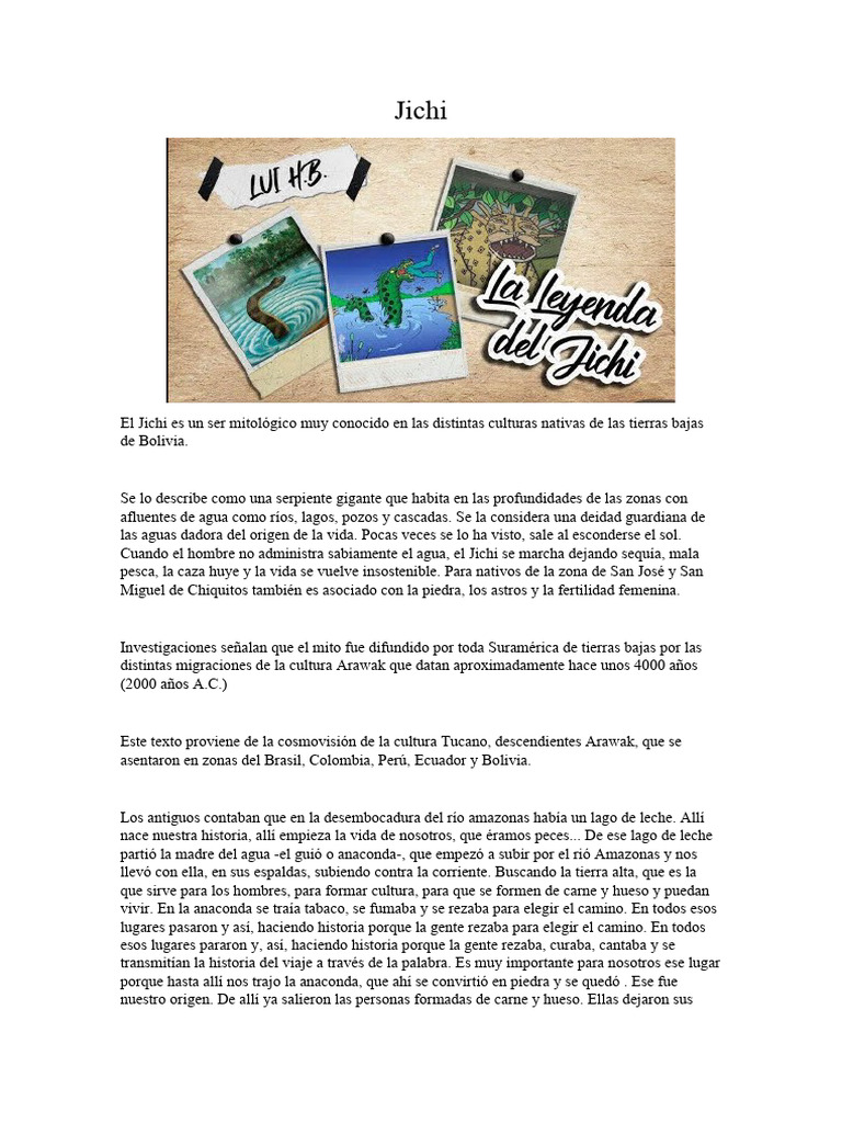 La Leyenda del Jichi en Bolivia | PDF