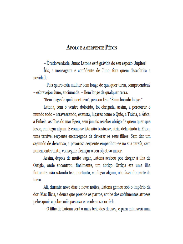 Apolo e A Serpente Píton | PDF