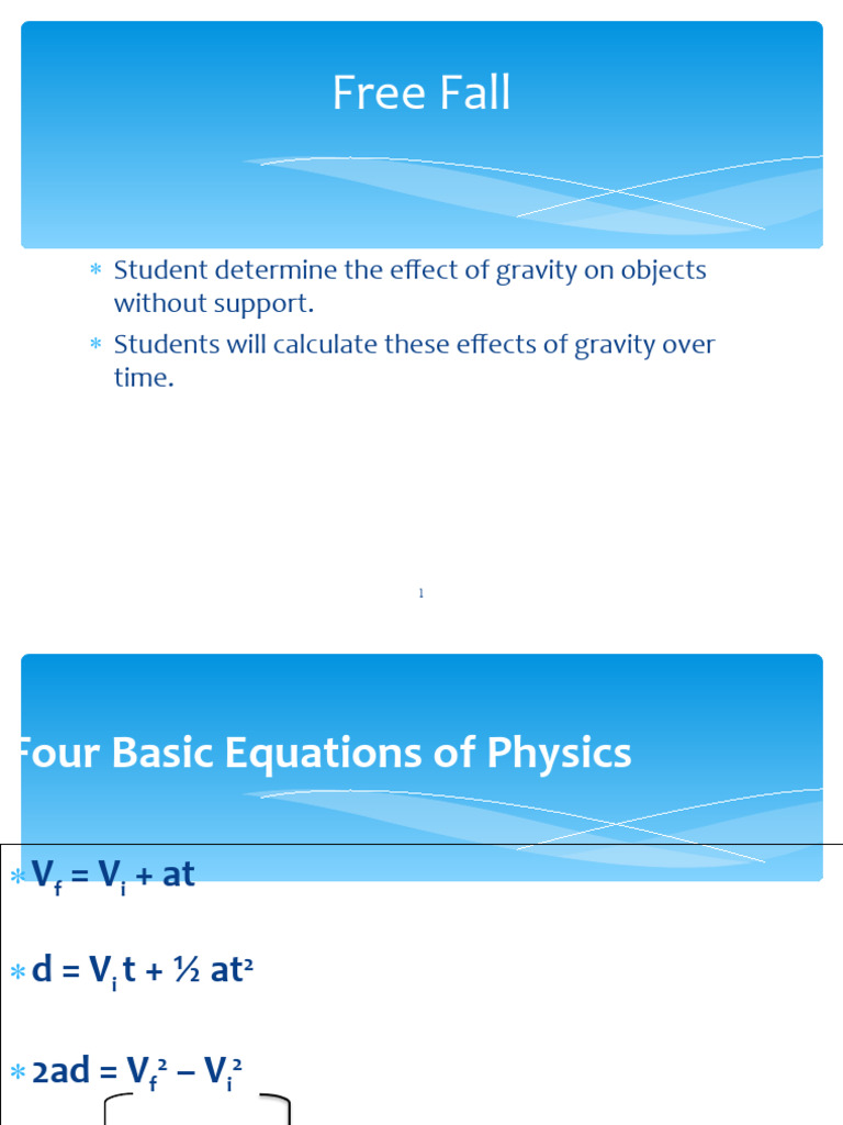 Free Fall Powerpoint | Download Free PDF | Gravity | Theoretical Physics