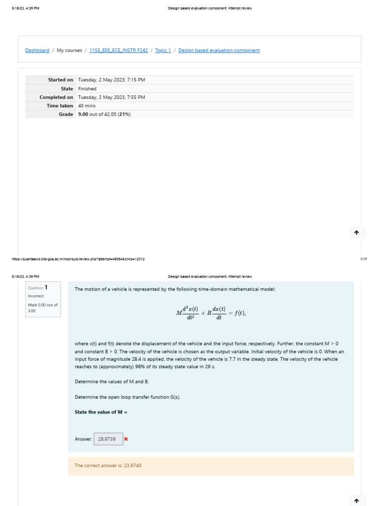 Design based evaluation component | Download Free PDF | Feedback | Velocity