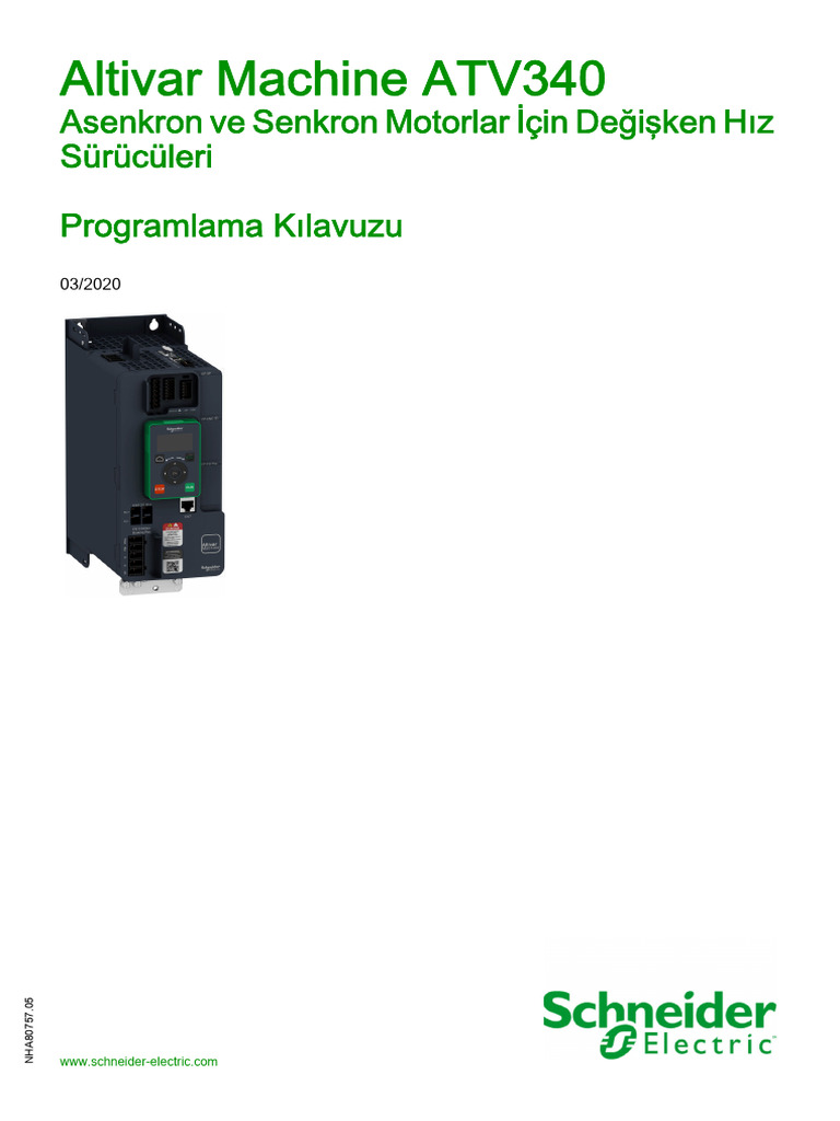 ATV340 Programming Manual TR NVE61643TR 05 | PDF
