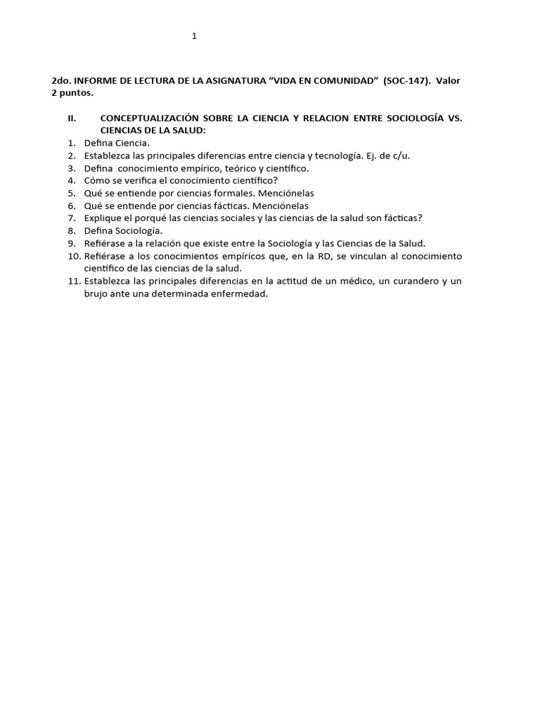 2DO. INFORME DE LECT. DE VIDA EN COMUNIDAD PARA SEC-12 | PDF
