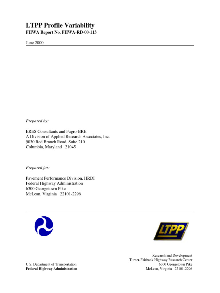 LTPP Profile Variation | PDF