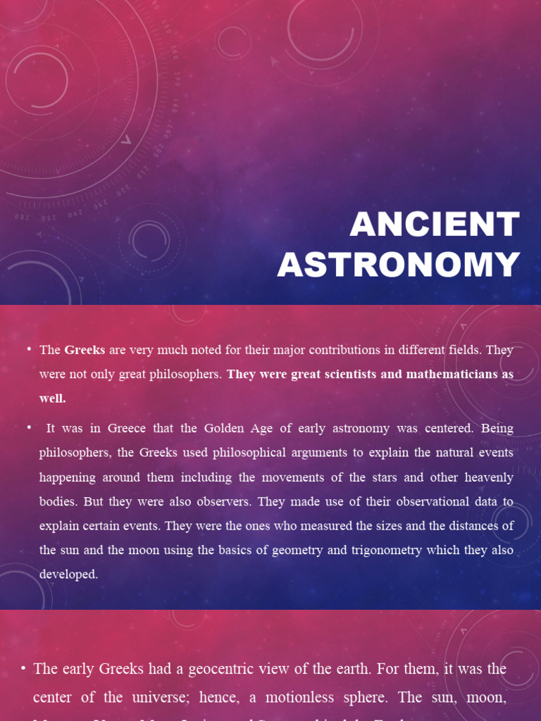 Module 1 Ancient Astronomy | PDF | Solar System | Physical Sciences