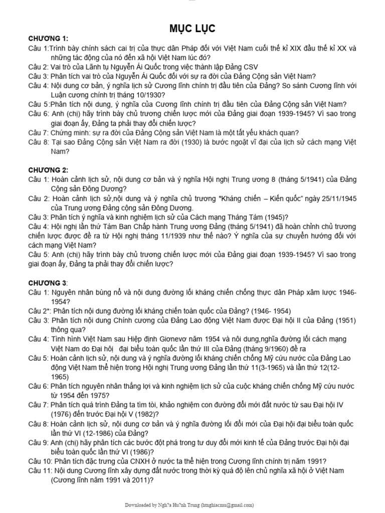 M C L C: Chương 1 | PDF