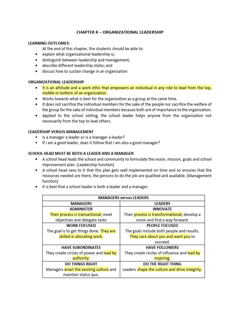 Understanding Organizational Leadership | PDF | Leadership | Servant ...