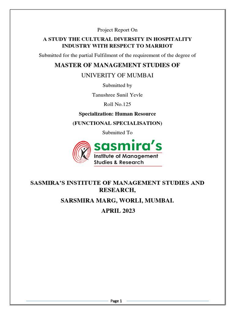 General Project Xoxoxoxoxo | PDF | Marriott International | Diversity (Business)