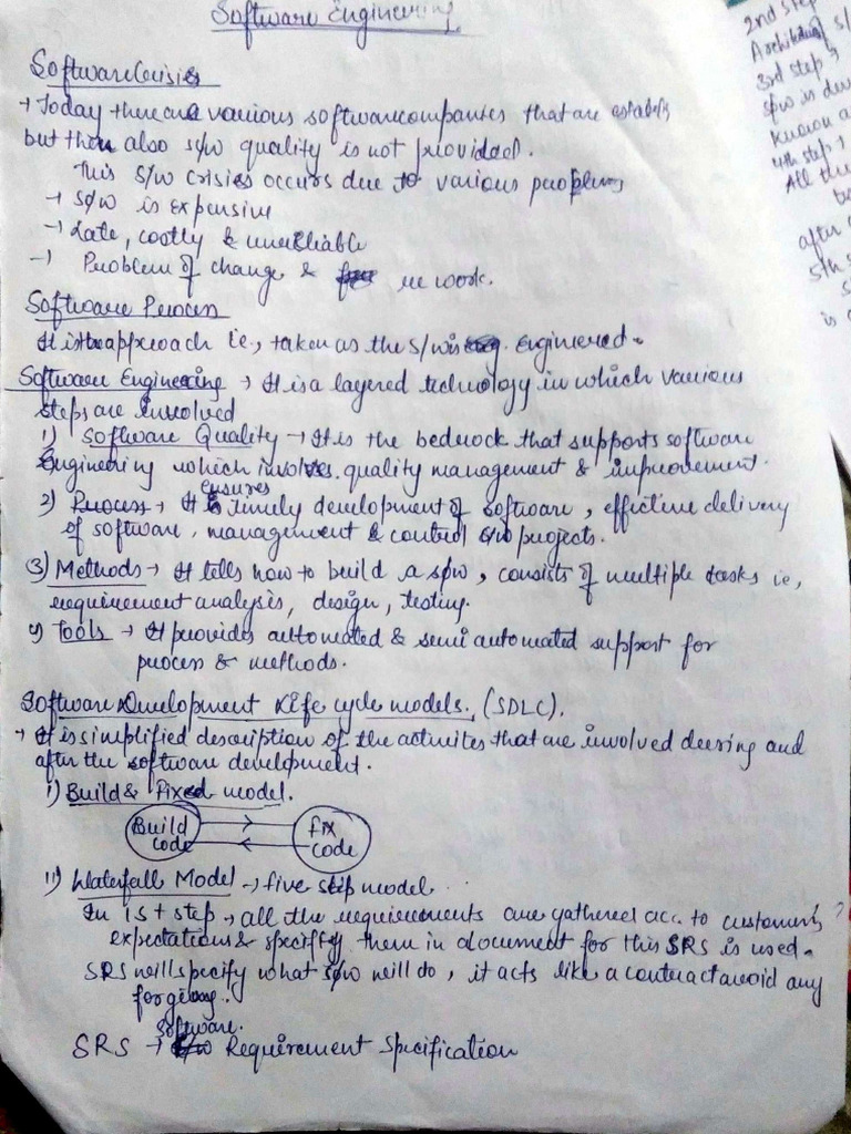 Principle of Software Engineering Unit - 1 | PDF