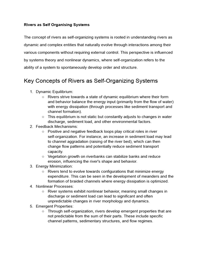 Rivers As Self Organising Systems | PDF | River | Floodplain