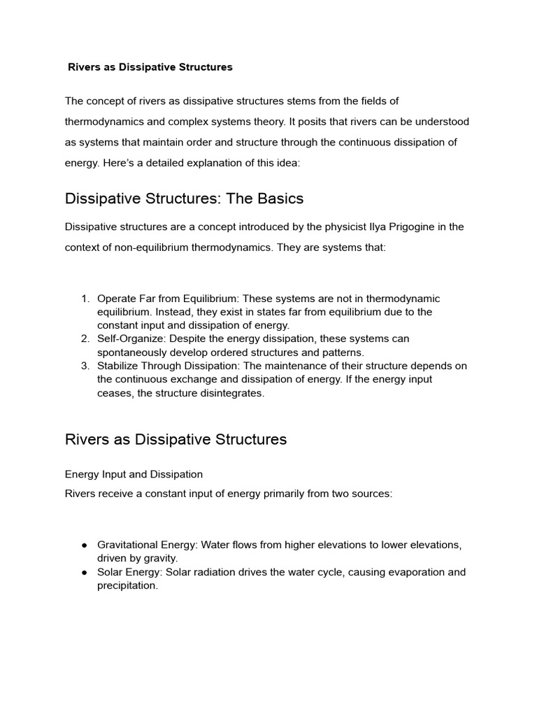 Rivers As Dissipative Structures | PDF | River | Dissipation