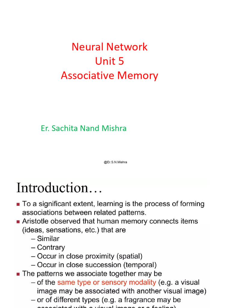Unit 5 - Associative Memory | Download Free PDF | Computer Data Storage | Memory