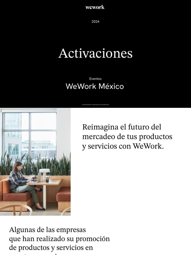 Activaciones _ WeWork Eventos | Descargar gratis PDF | Promoción y ...