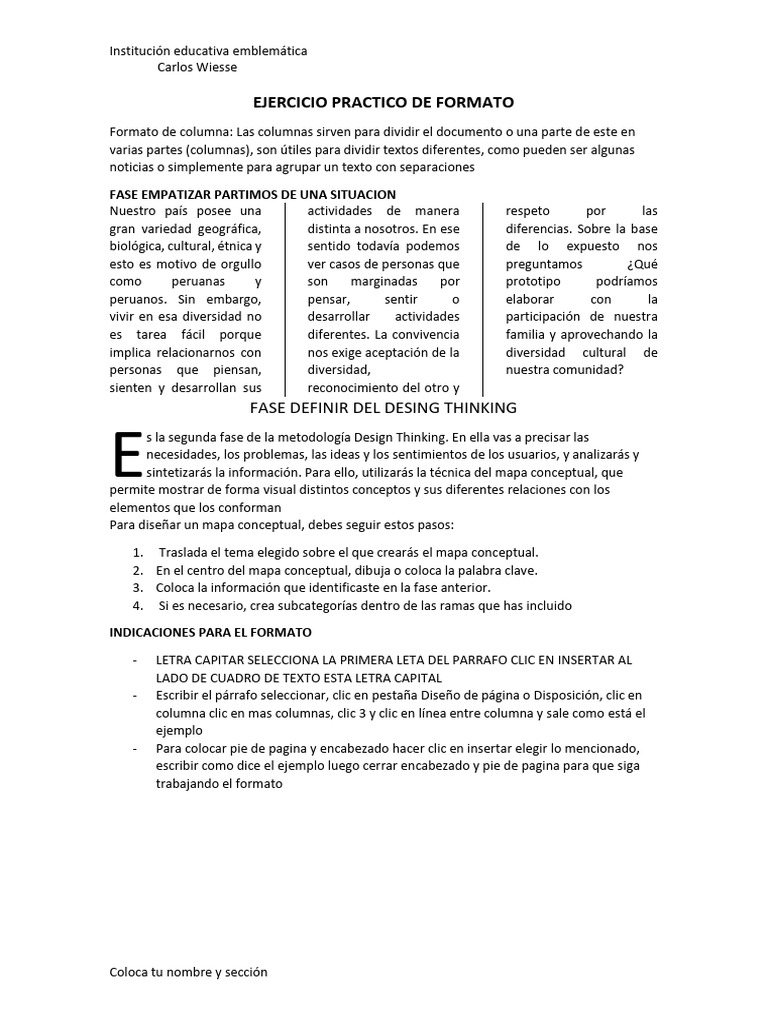 Ejercicio Practico de Formato | PDF Ejercicio Practico de Formato | PDF