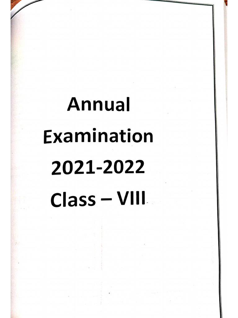 Annual 2021-2022 Papers 8th | PDF