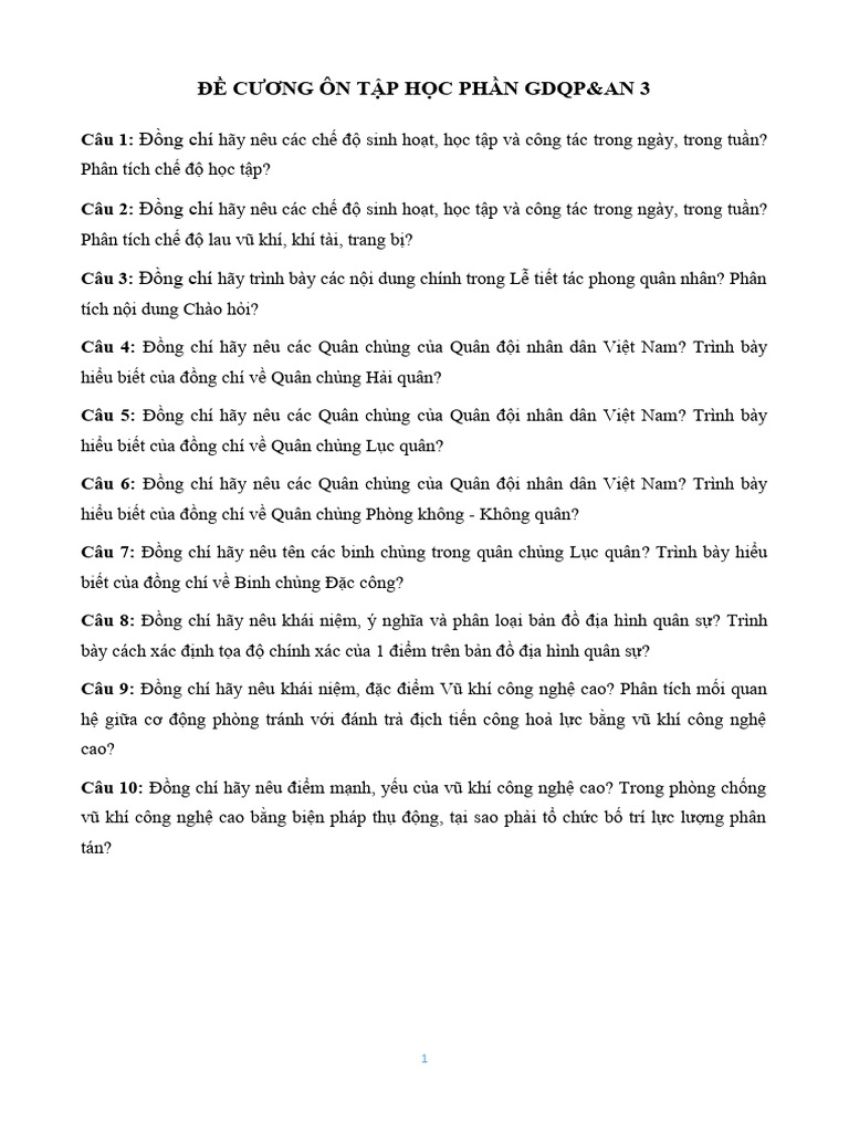 De Cuong On HP3 - DHKT | PDF