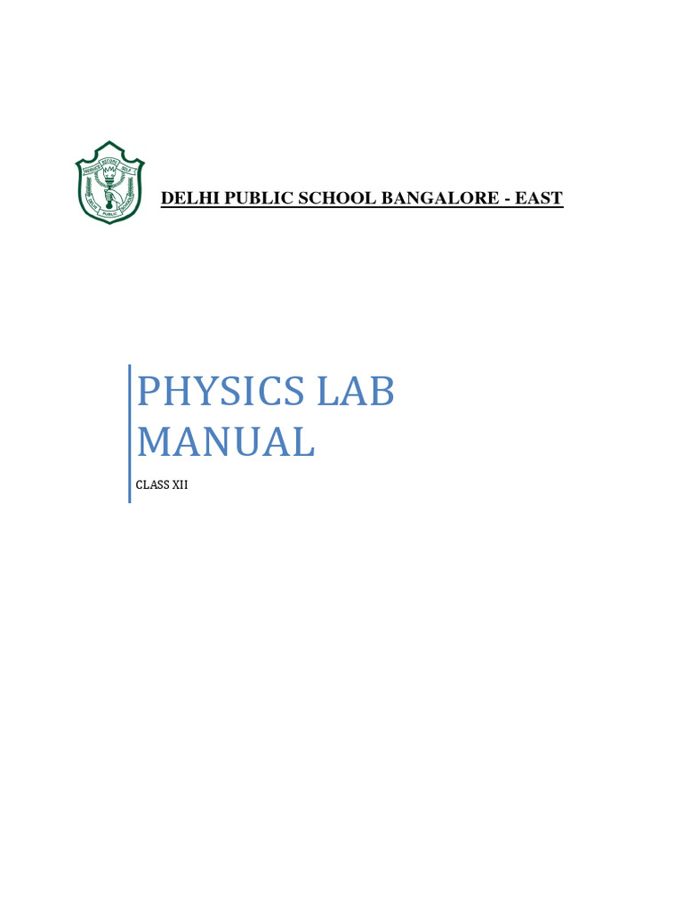 Physics Lab Manual 12 2021-22 | PDF | P–N Junction | Diode