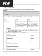 Cambridge Lesson Plan Template | PDF