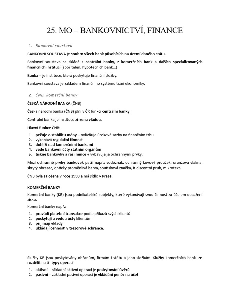 Ekonomie - 25 - Souhrn | PDF