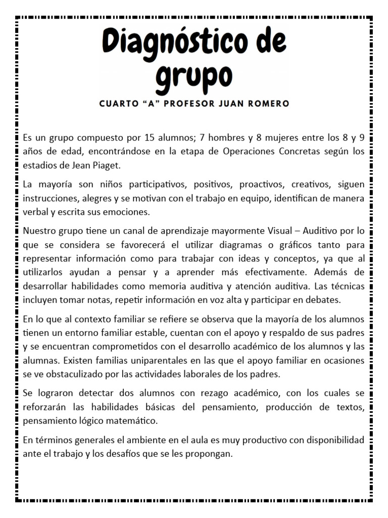 Diagnostico de Grupo | PDF