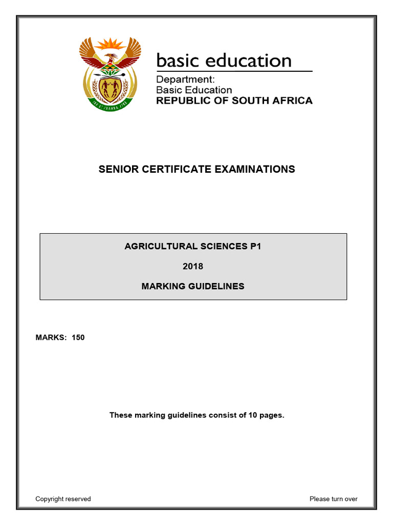 NSC June 2018 Agricultural Sciences P1 Memo | PDF | Digestion | Parasitism