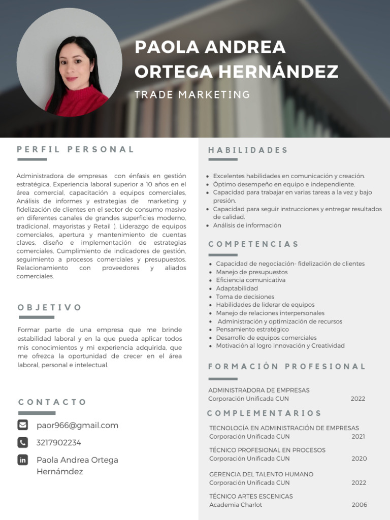 CV Paola Ortega | PDF | Marketing | Business