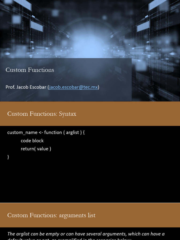 01c Custom Functions | PDF