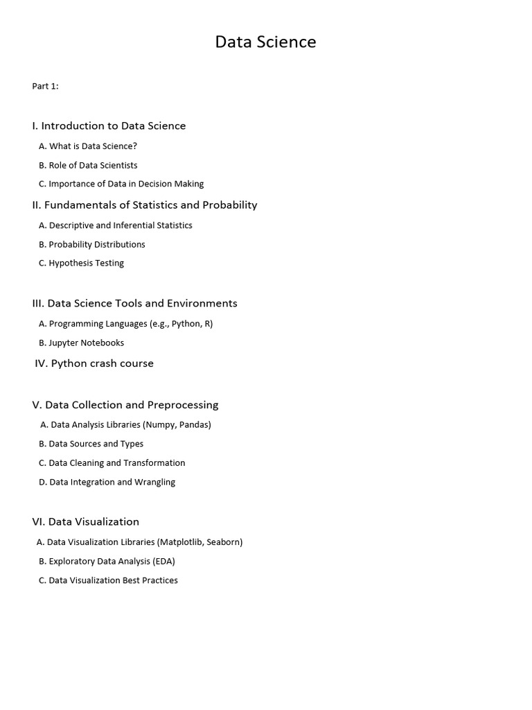 data Science road map | PDF data Science road map | PDF