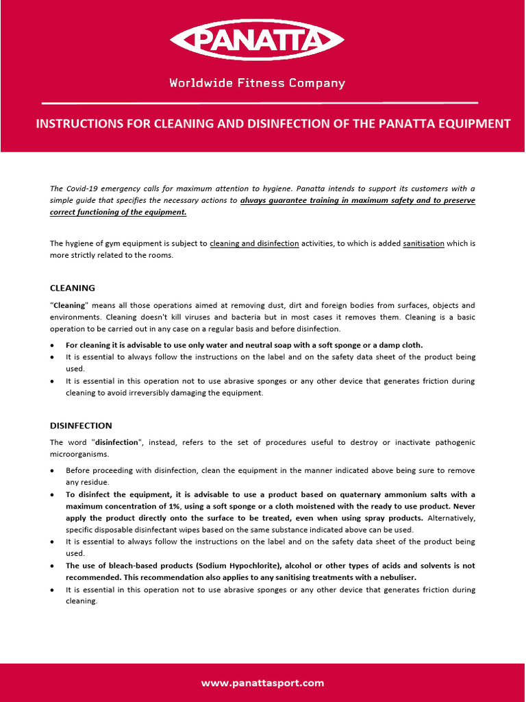 Catalogos Maquinas de Academia Panatta | PDF | Disinfectant | Hygiene