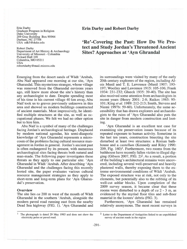 Erin Darby and Robert Darby. “‘Re’-Covering the Past: How Do We Protect ...